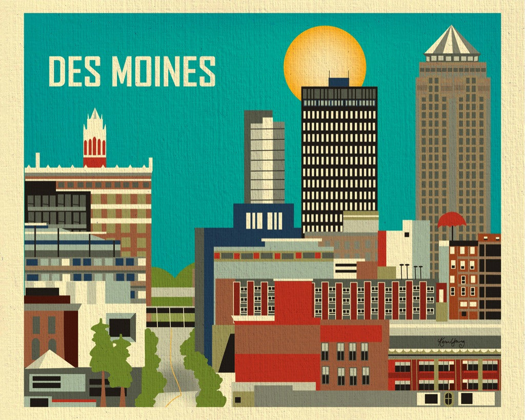 Des Moines art print, large giclee posters, canvas wrap – Loose Petals