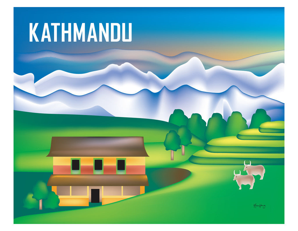 Kathmandu Nepal wall art, print, poster, canvas – Loose Petals