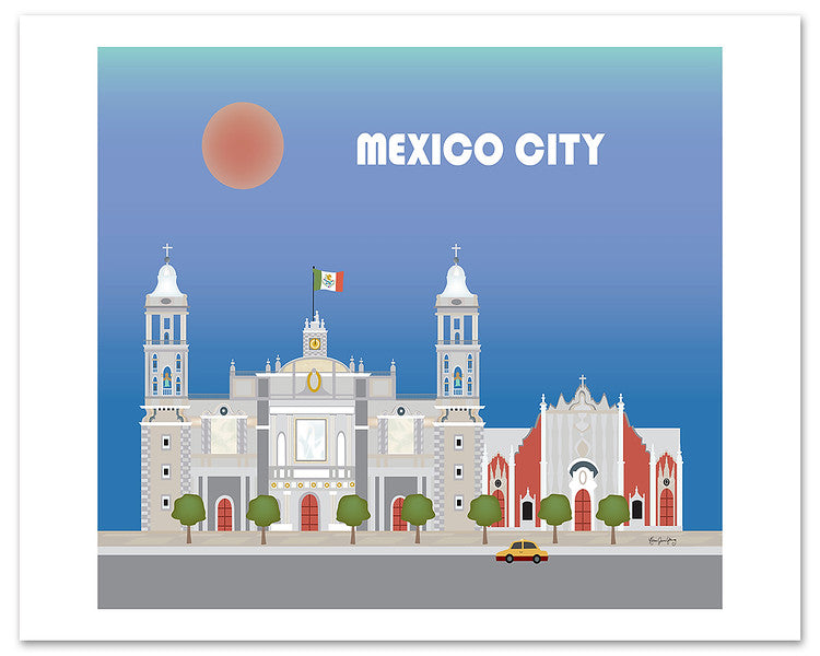 Mexico City print, Zocalo art, Mexico travel poster – Loose Petals